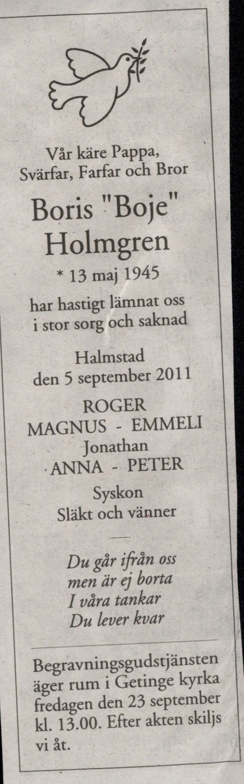 110909 Dödsannons Boris Holmgren HP