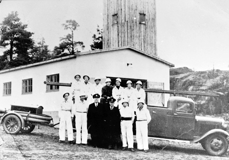 Borgarbrandkåren i Loftahammar omkring 1940