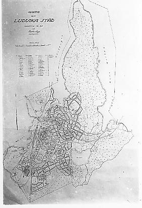 Karta över Ludvika stad