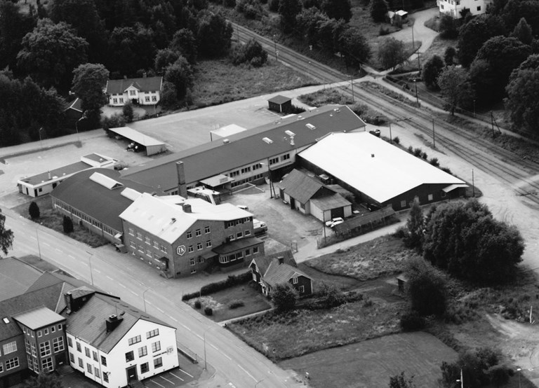 Flygfoto över Tranemo Yllefabrik AB